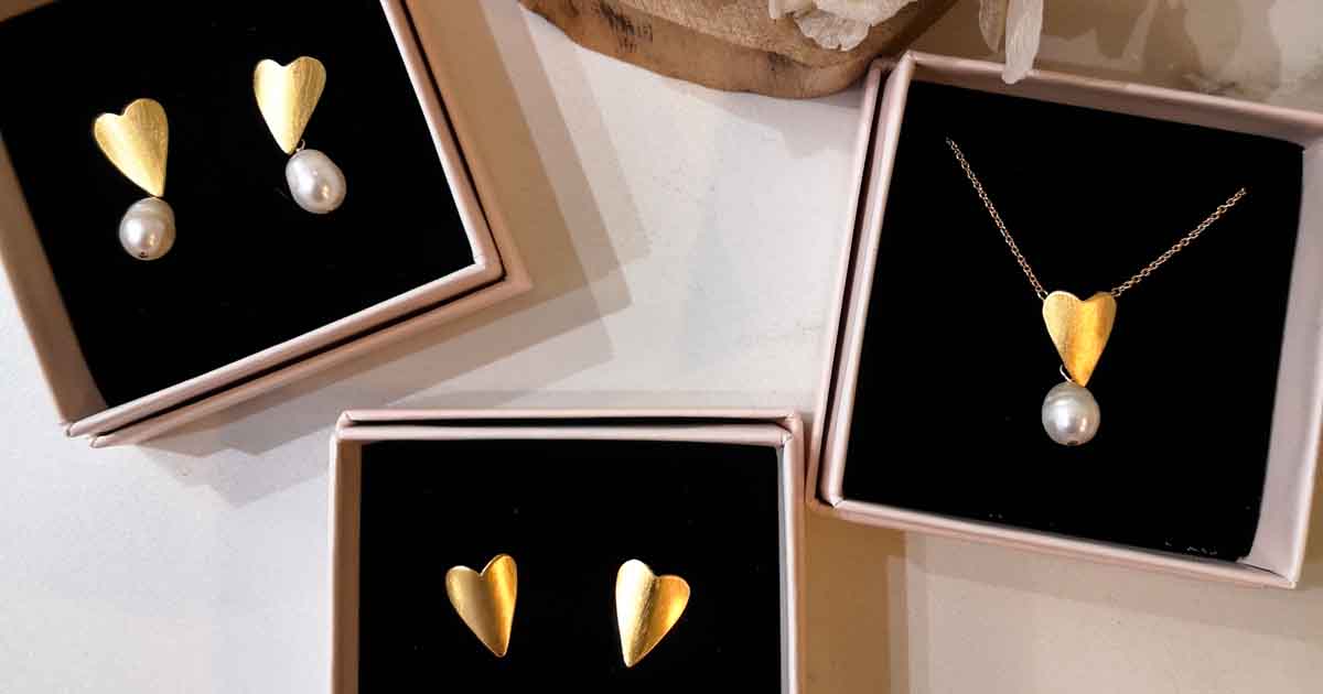 Céline Flageul - Boucles coeur perlé - La Cachette de Linette